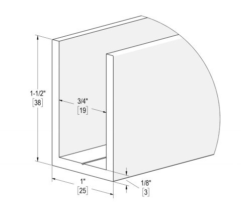 U-Channel 1 x 1-1/2 x 120" - Matte Black Anodized