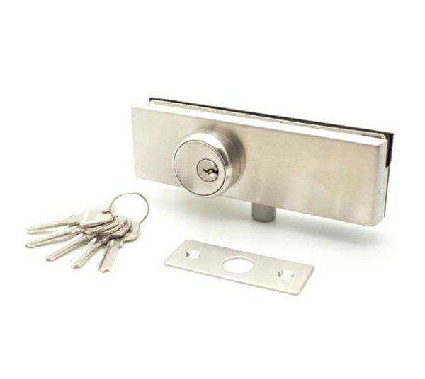 Bohle Patch Lock with Strike Plate - Brushed Stainless